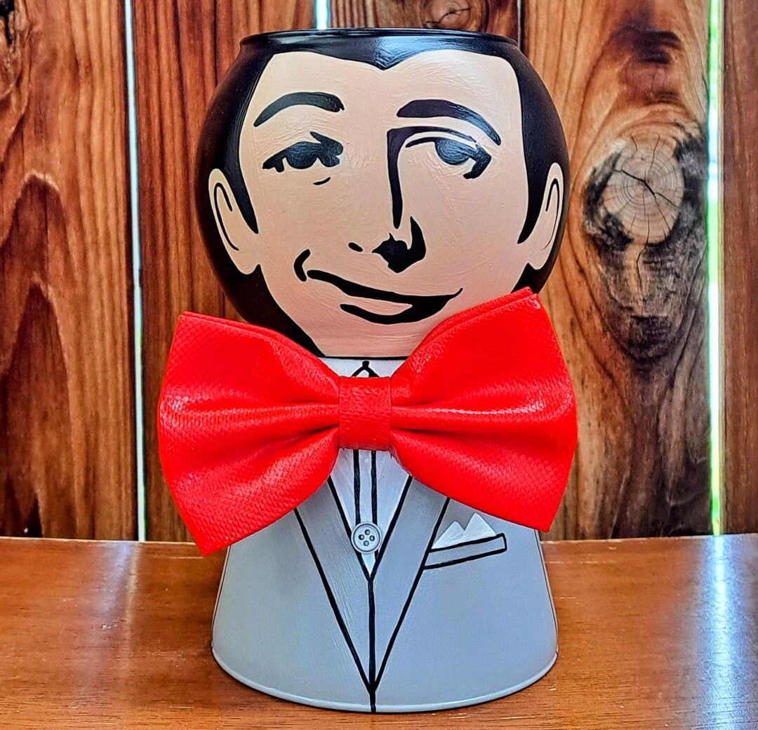 Pee-wee Herman Glass Planter: Hand-painted 8" Upcycled Decor - Etsy
