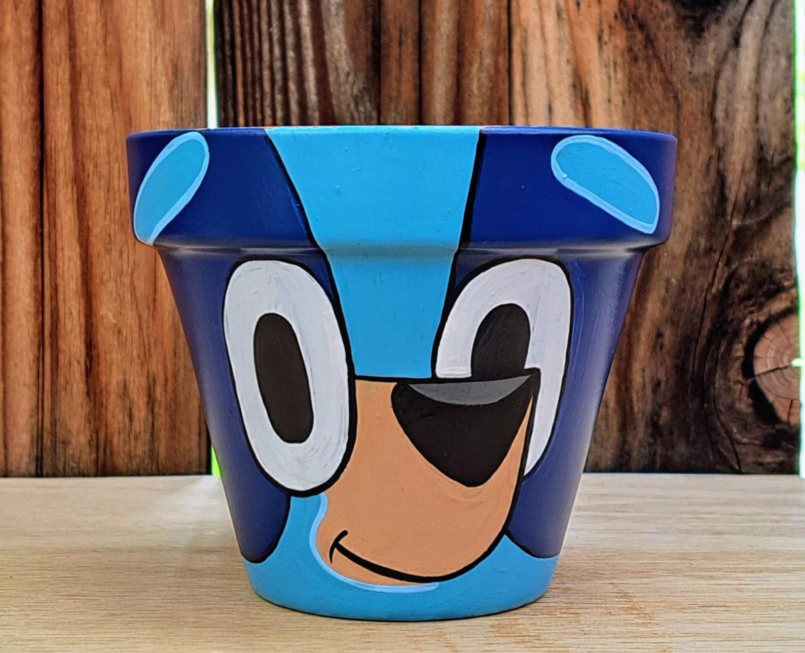 Hand-painted Bluey Terracotta Planter - 4 Inch Art Pottery - Etsy