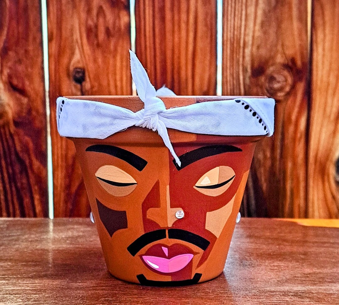 Tupac Pot - 2pac Planter - Colorful Pottery - Hand-painted Planter ...