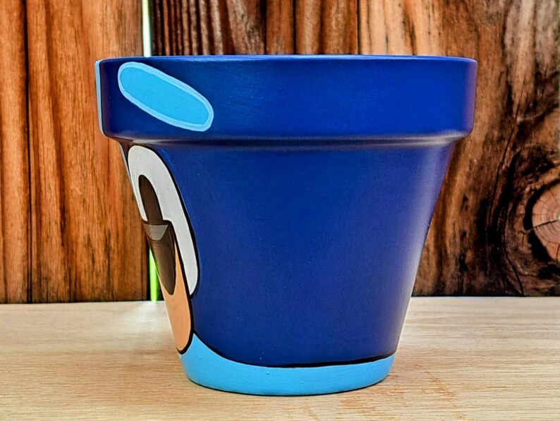 Hand-painted Bluey Terracotta Planter - 4 Inch Art Pottery - Etsy