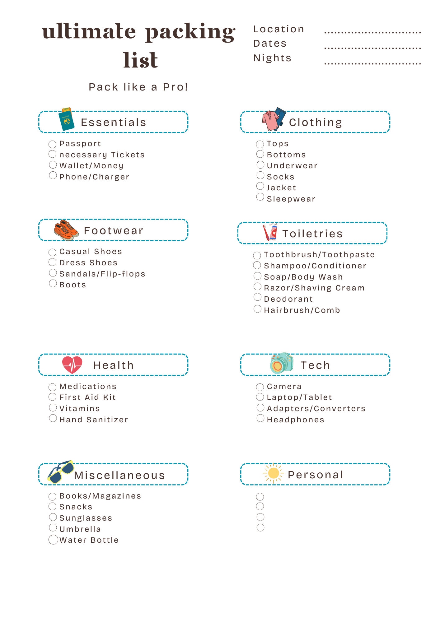 Ultimate Packing Checklist - Etsy