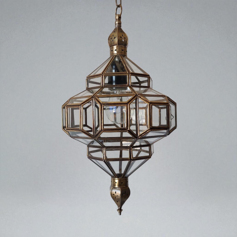 Moroccan Milky Glass Lamp - Etsy UK