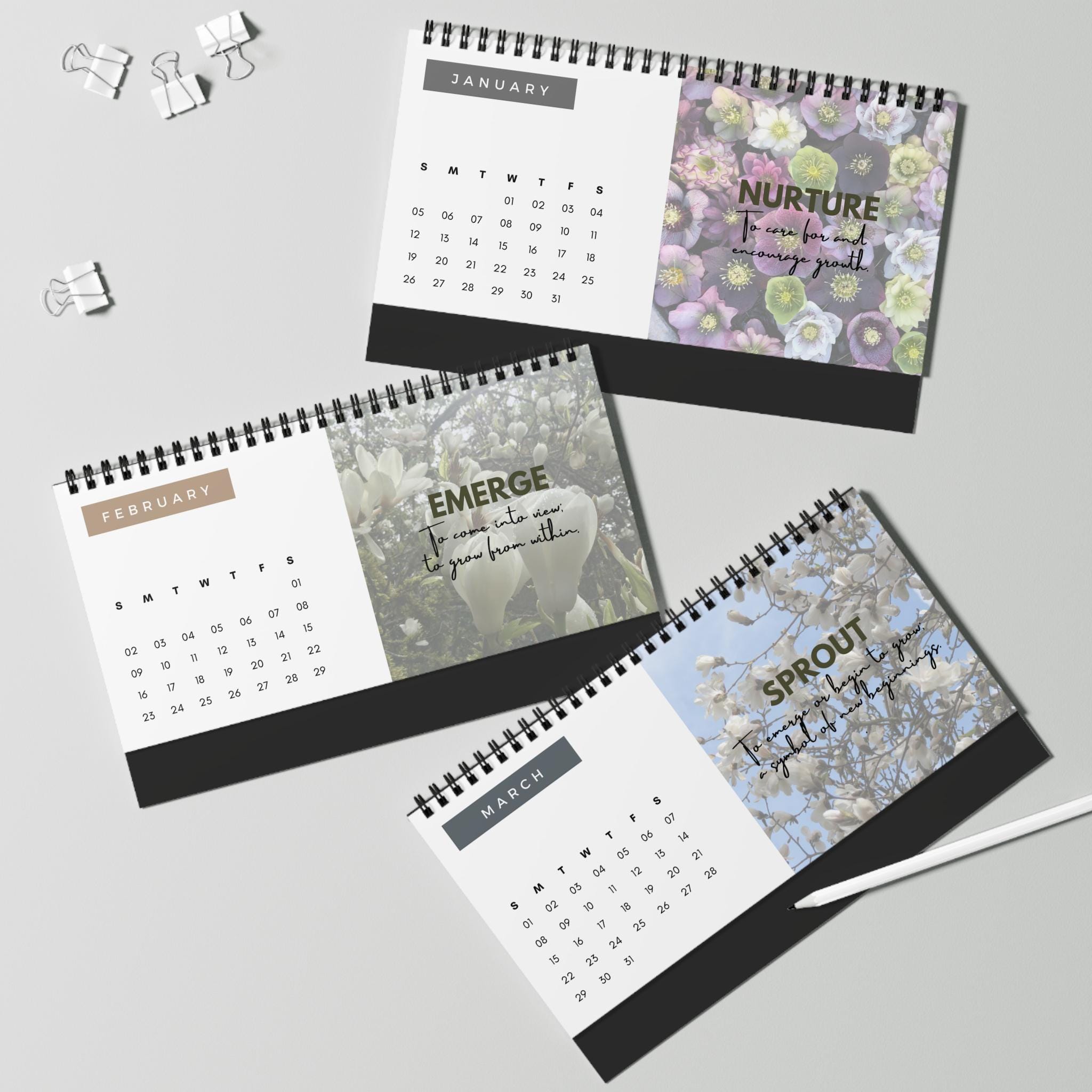 Nature Inspired Positivity 2025 Desktop Calendar Cultivating and ...