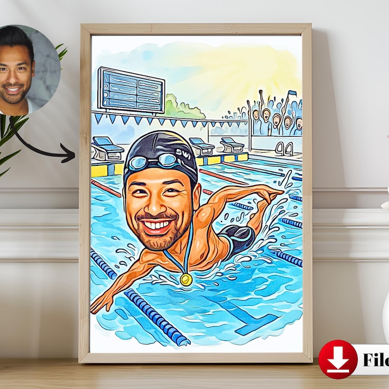 Cold Water Swimmer Art - Etsy