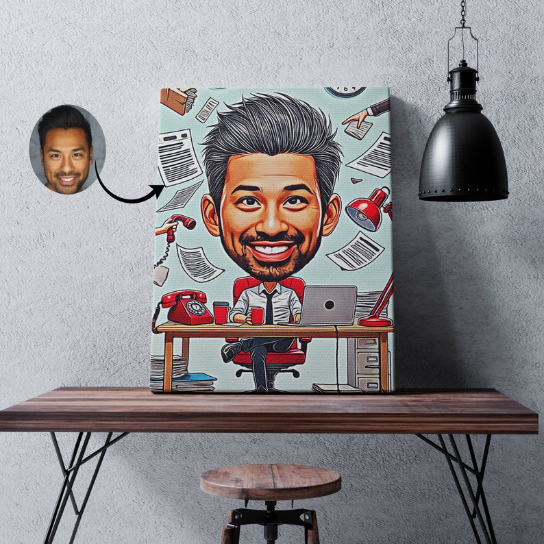Boss Cartoon Custom Drawing Portrait - Funny Gift for Male, Unique Gift ...