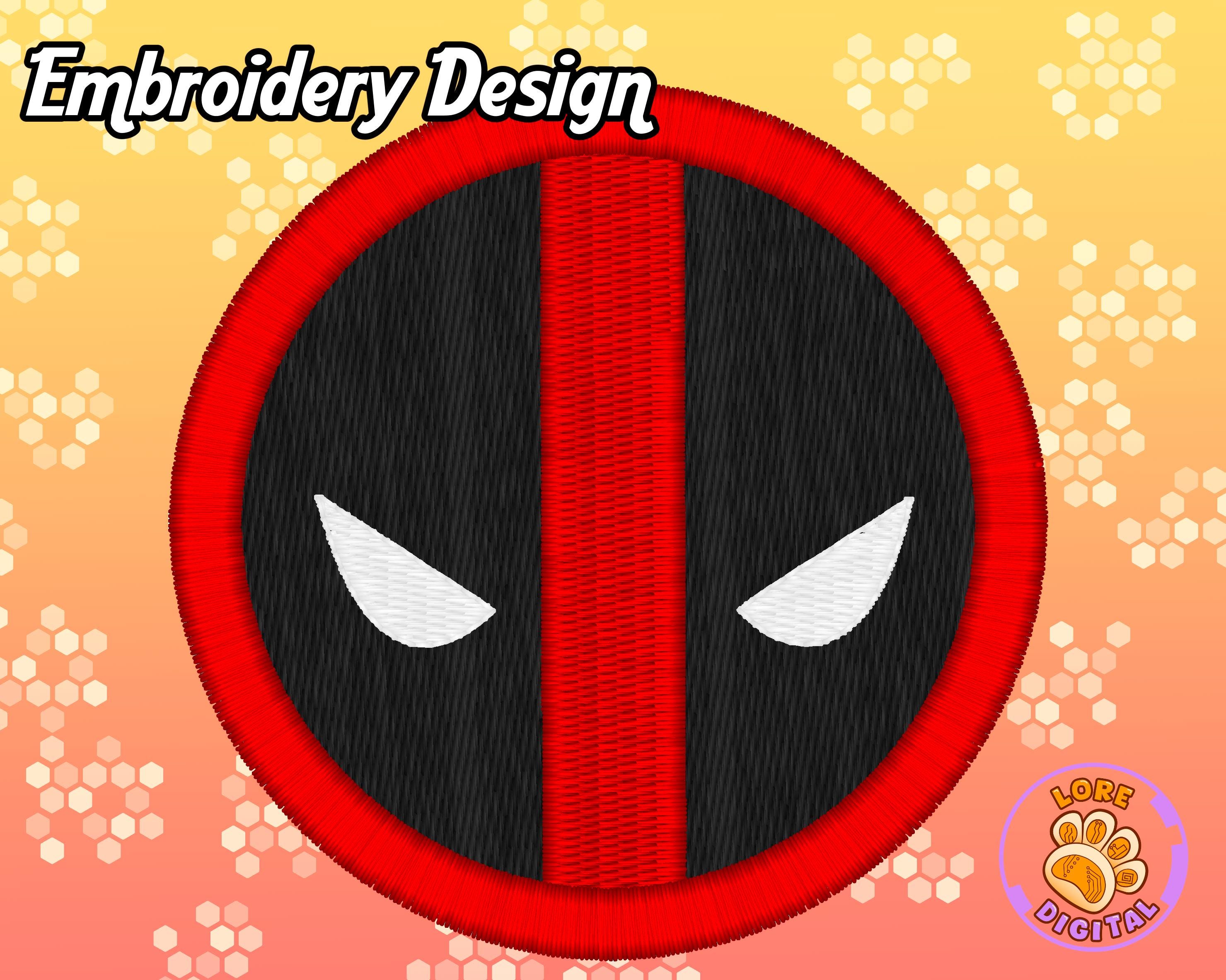 Embroidery Design File Downloadable 5 Sizes Deadpool Hero Video Game ...