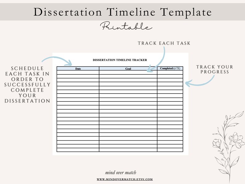 Dissertation Timeline Template, Dissertation Work Plan Template ...