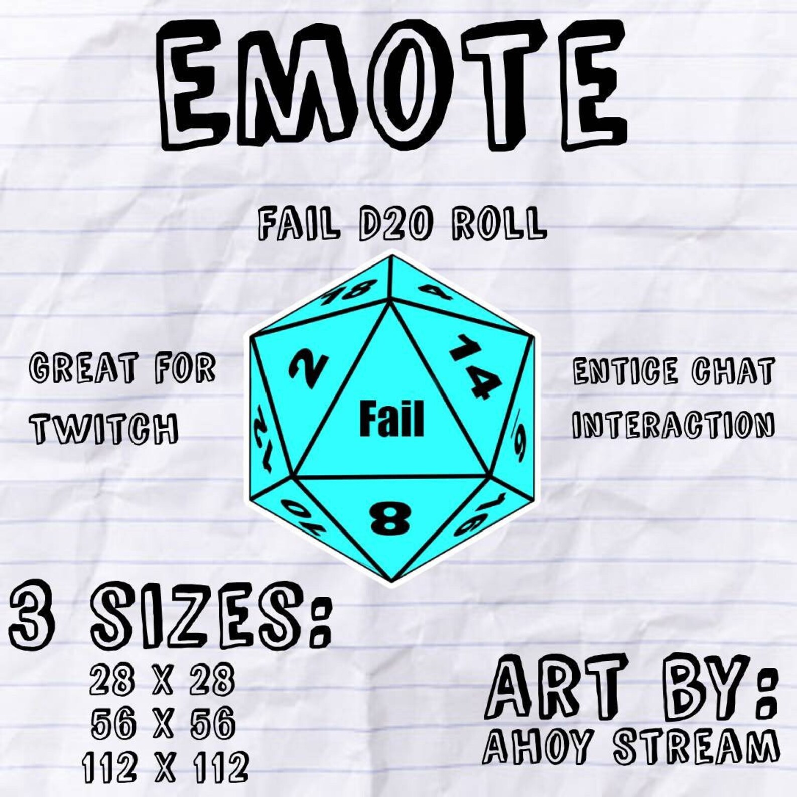 Fail D20 Emote - Etsy