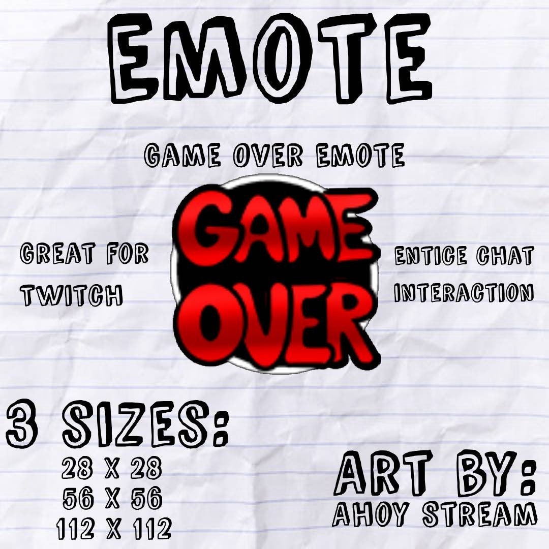 Game Over Emote for Twitch or Other Streaming Services. - Etsy