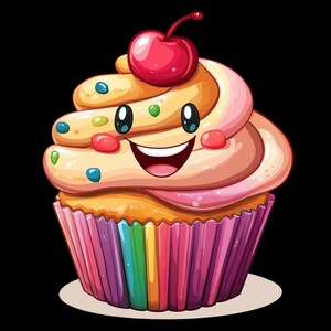 32 PNG Dessert Cartoon Style Donuts, Ice Cream, Pudding Clipart Bundle ...