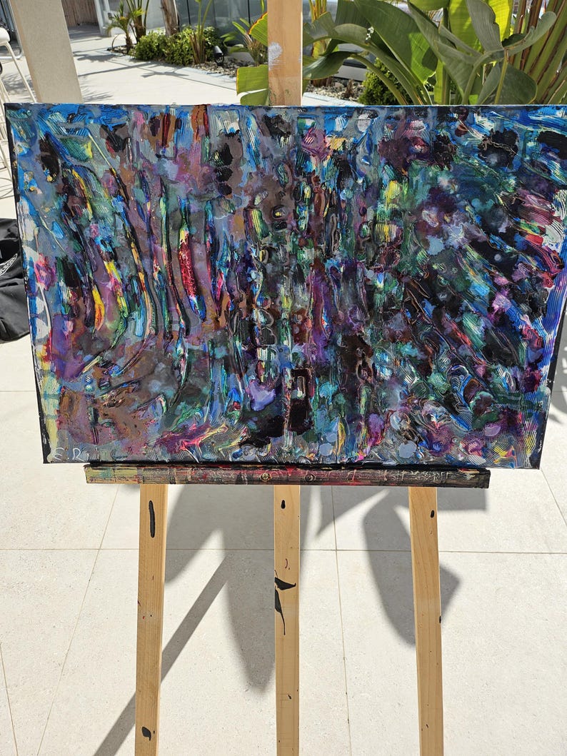 Original Acrylic and Epoxy Painting, Striking Colors. - Etsy