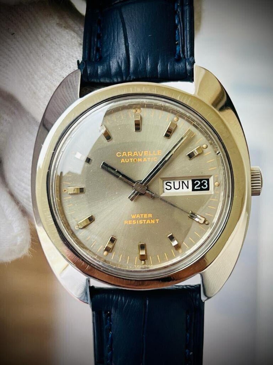 Vintage Caravelle Automatic 37mm Gents Watch, Grey Dial - Etsy