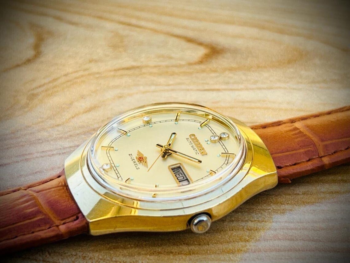 Vintage Citizen Stunning Diamond Dial Automatic Mens Watch 37mm Perfect ...