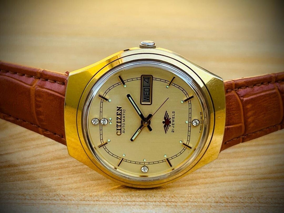 Vintage Citizen Stunning Diamond Dial Automatic Mens Watch 37mm Perfect ...