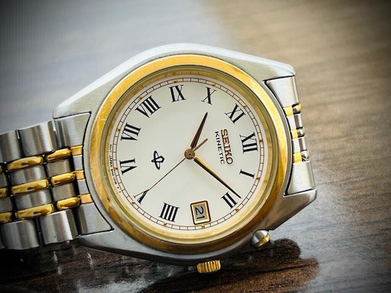 Vintage Seiko Kinetic Quartz Date Slim Mens Watch, Ja… - Gem