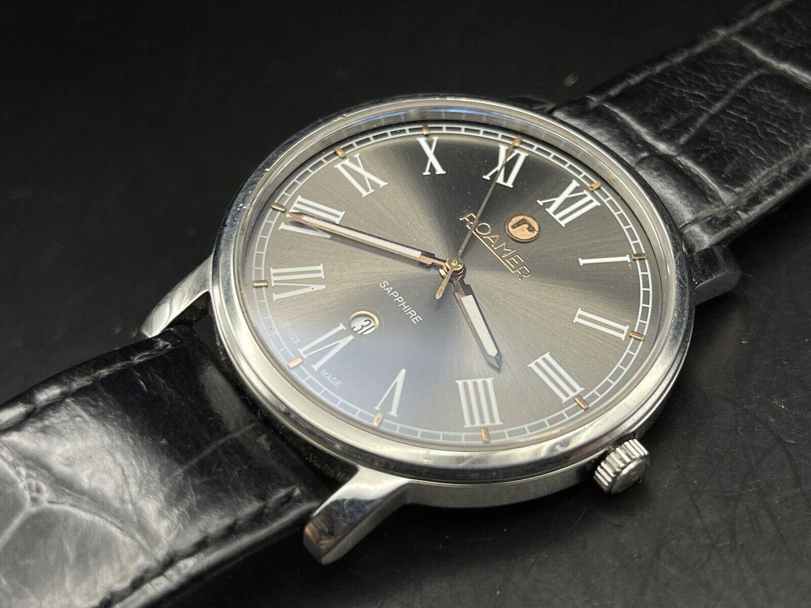 NOS Roamer Sapphire Quartz Gents Watch, Swiss Made, Date - Etsy