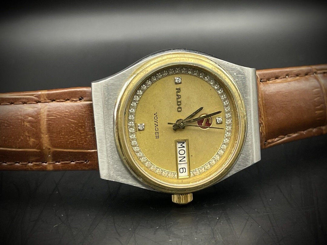 Vintage Rado Voyager Diamond Dial Rare Automatic Gents Watch 31mm ...