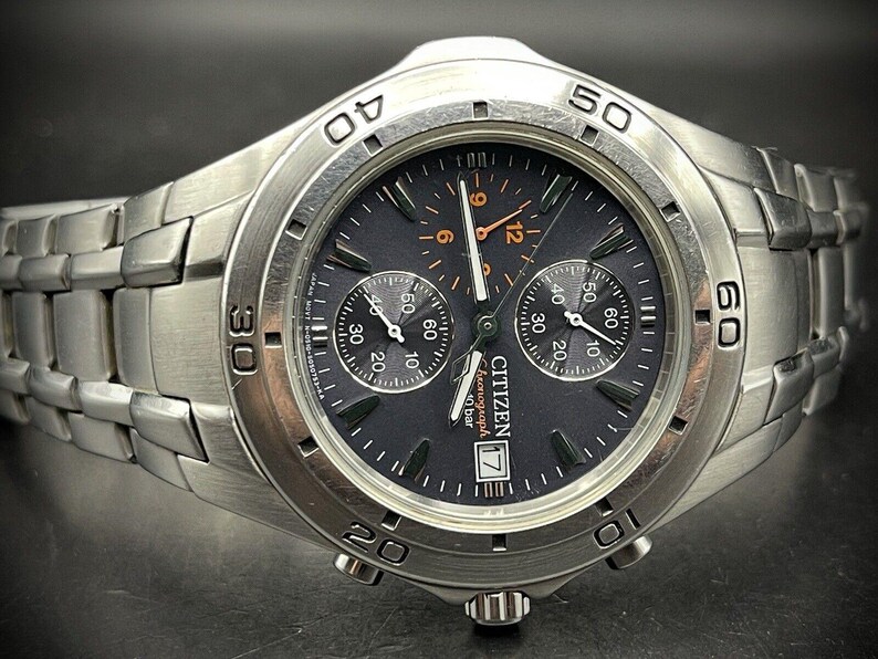 Vintage Citizen Chronograph 10 Bar Gents Watch, Japan Made Quartz - Etsy