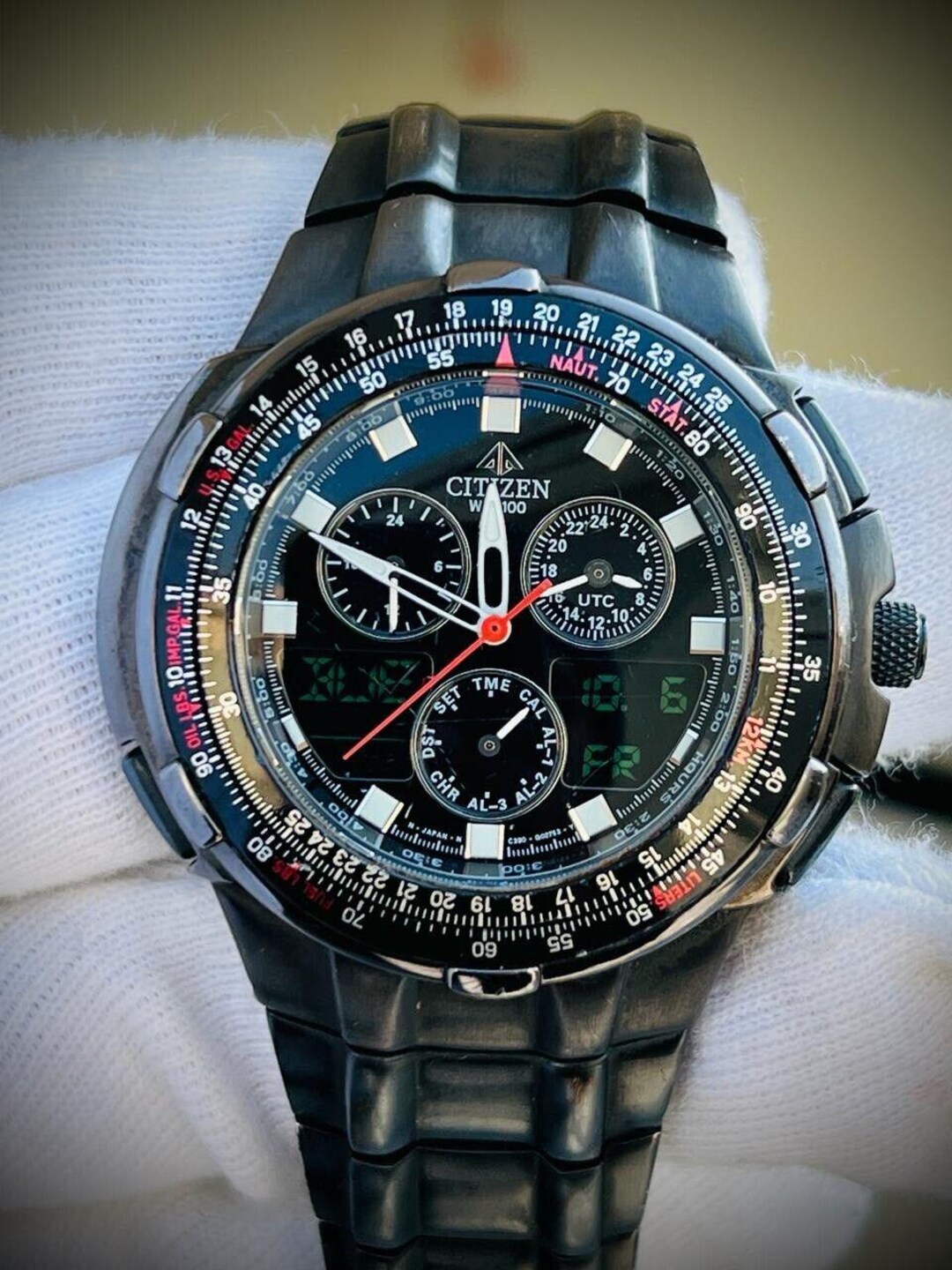 Citizen Promaster Nighthawk Black/steel Dual Timer Digital 40mm Mens ...