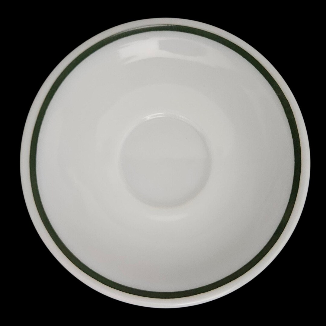 Vintage Pyrex Green Band Restaurant Ware Double Tough Saucers USA - Etsy