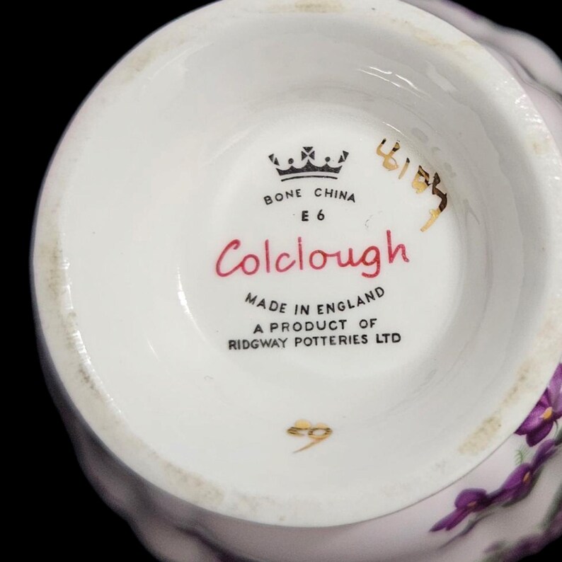 Vintage Teacup and Saucer Colclough Bone China Pink Floral - Etsy
