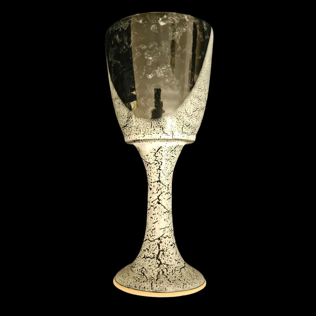 Vintage Callicutt Pottery Goblet Chalice Crackle Glaze Studio Art ...