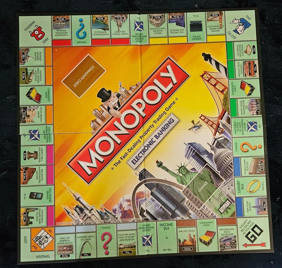 Monopoly Electronic Banking Replacement Quarter Fold Game Board - Etsy