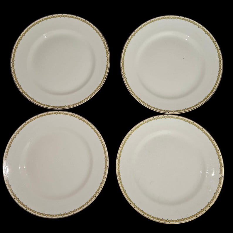 Cleveland China G.H.B. Co. 9.25" Plates Gold Greek Key Border Set of 4 ...