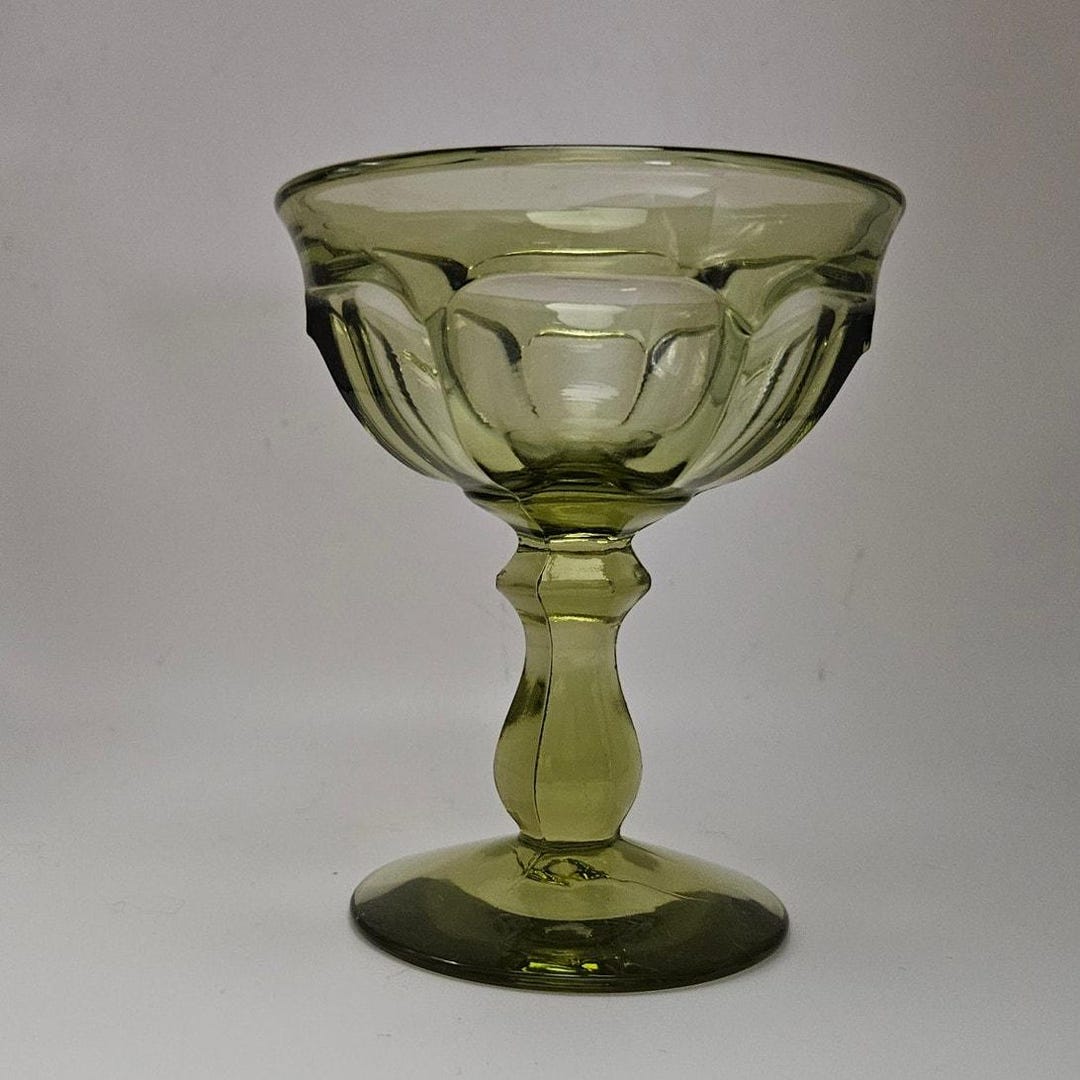 Imperial Glass Company Old Williamsburg Green Sherbet Glass Vintage - Etsy