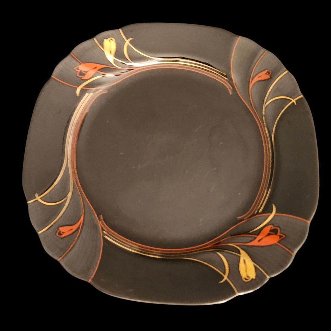 Ranmaru Gallery Collections Black 8" Salad Plates Set of 4 Japan - Etsy