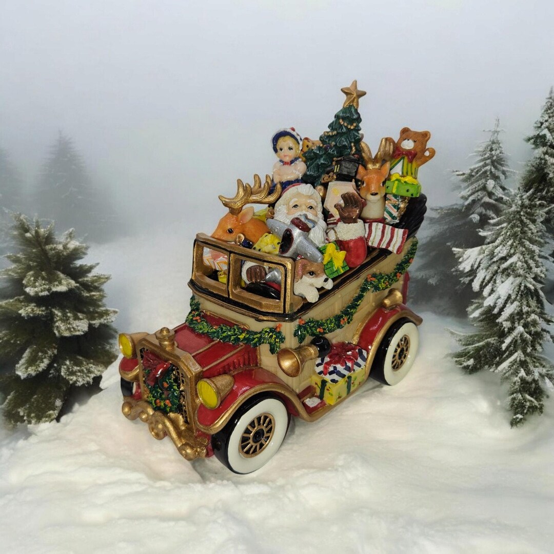 Vintage Fitz and Floyd Santa Classic Musical Car We Wish You A Merry ...