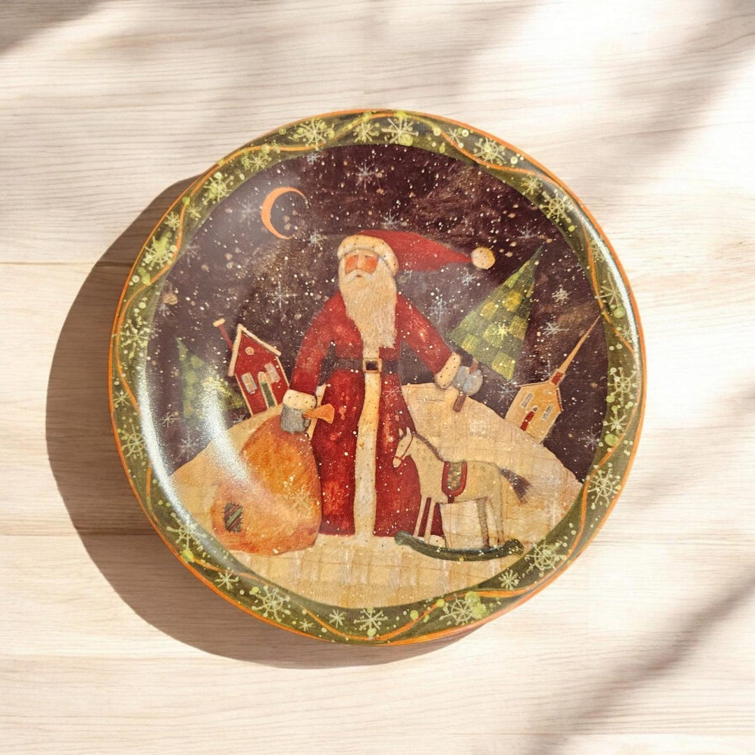 Susan Winget 8 Inch Santa Plate Certified International China - Etsy