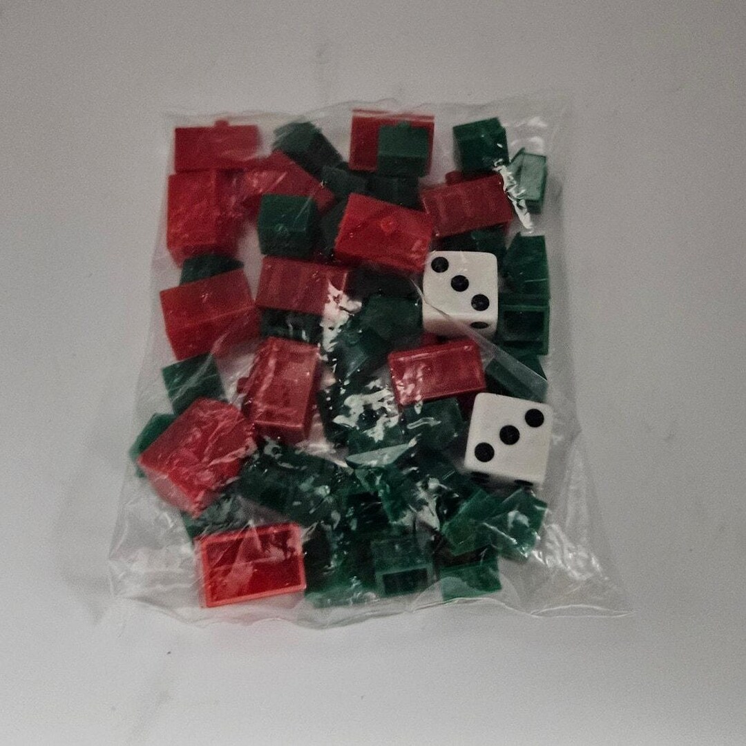 Monopoly Replacements New Sealed Package 32 Houses 12 Hotels and 2 Dice ...