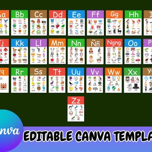 Alpabetong Filipino Flash Card, Editable Canva Template, Ang Bagong ...