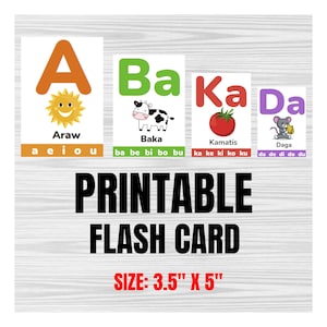 ABAKADA Flash Card Printable, Filipino ABAKADA Learning Materials for ...