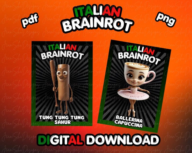 Brainrot Meme Cards: Funny Printable PNG and PDF Digital Download - Etsy