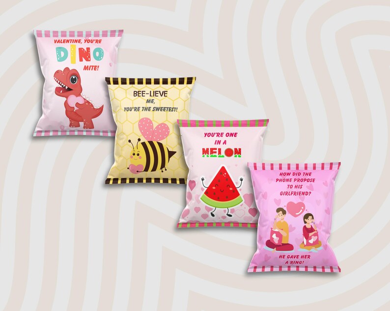Valentines Day Chip Bag Template / Canva Template / Chip Bag Editable ...