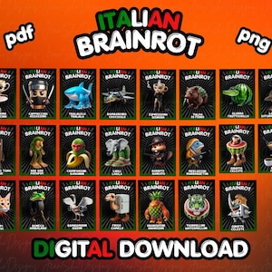 Brainrot Meme Cards: Funny Printable PNG and PDF Digital Download - Etsy