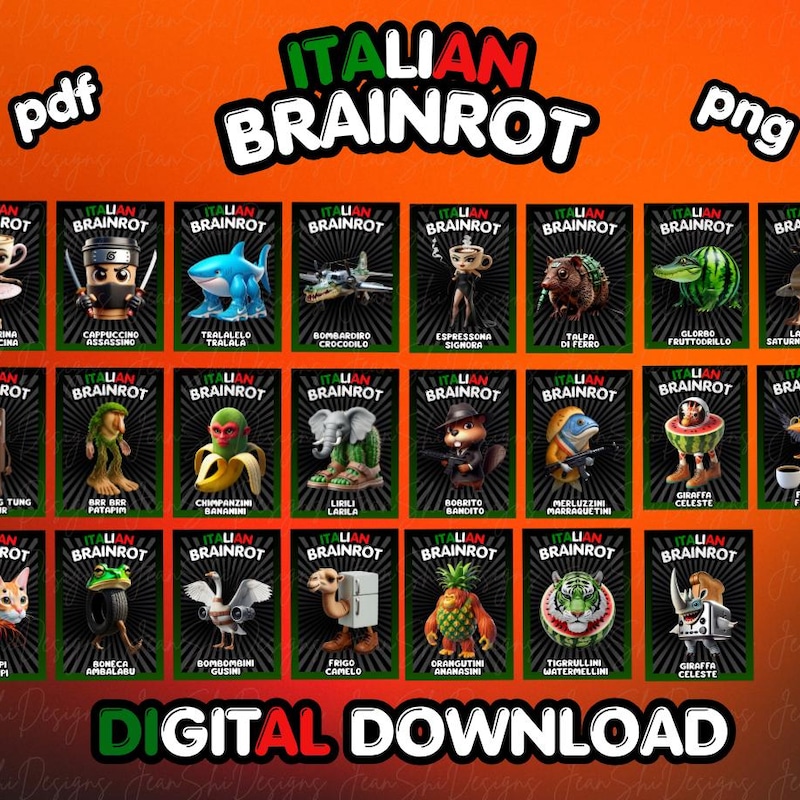 Italian Brainrot Cards - Etsy