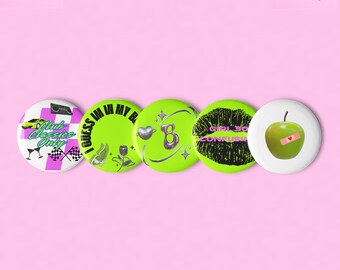Charli XCX Brat Album Set of Pin Buttons - Etsy
