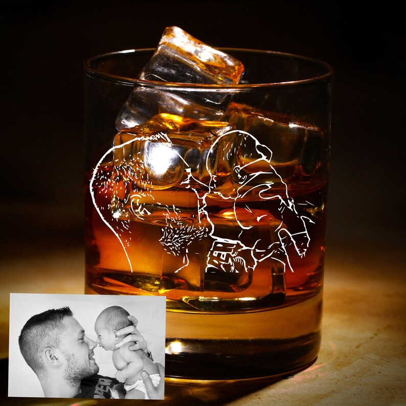 Custom Photo Whiskey Glass, Etched Whiskey Glasses From Photo ...