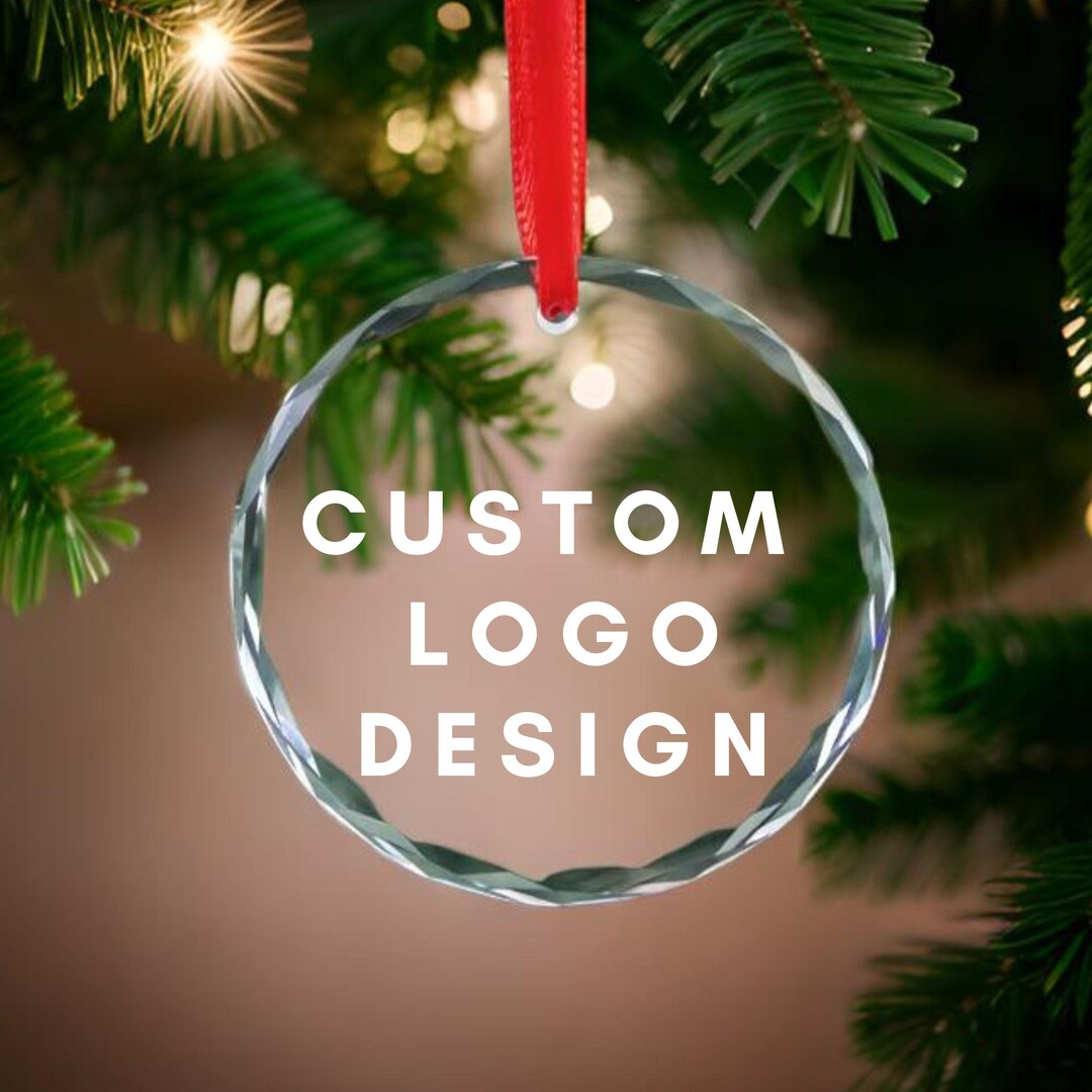 Company Logo Glass Ornament, Corporate Gift, Coworkers Christmas Gift ...