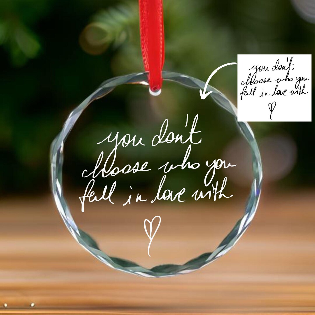 Personalized Engraved Handwritten Glass Ornament - Custom Handwriting ...