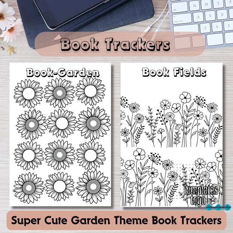 Habit Tracker-reading Tracker-printable Book Tracker- Book Garden ...
