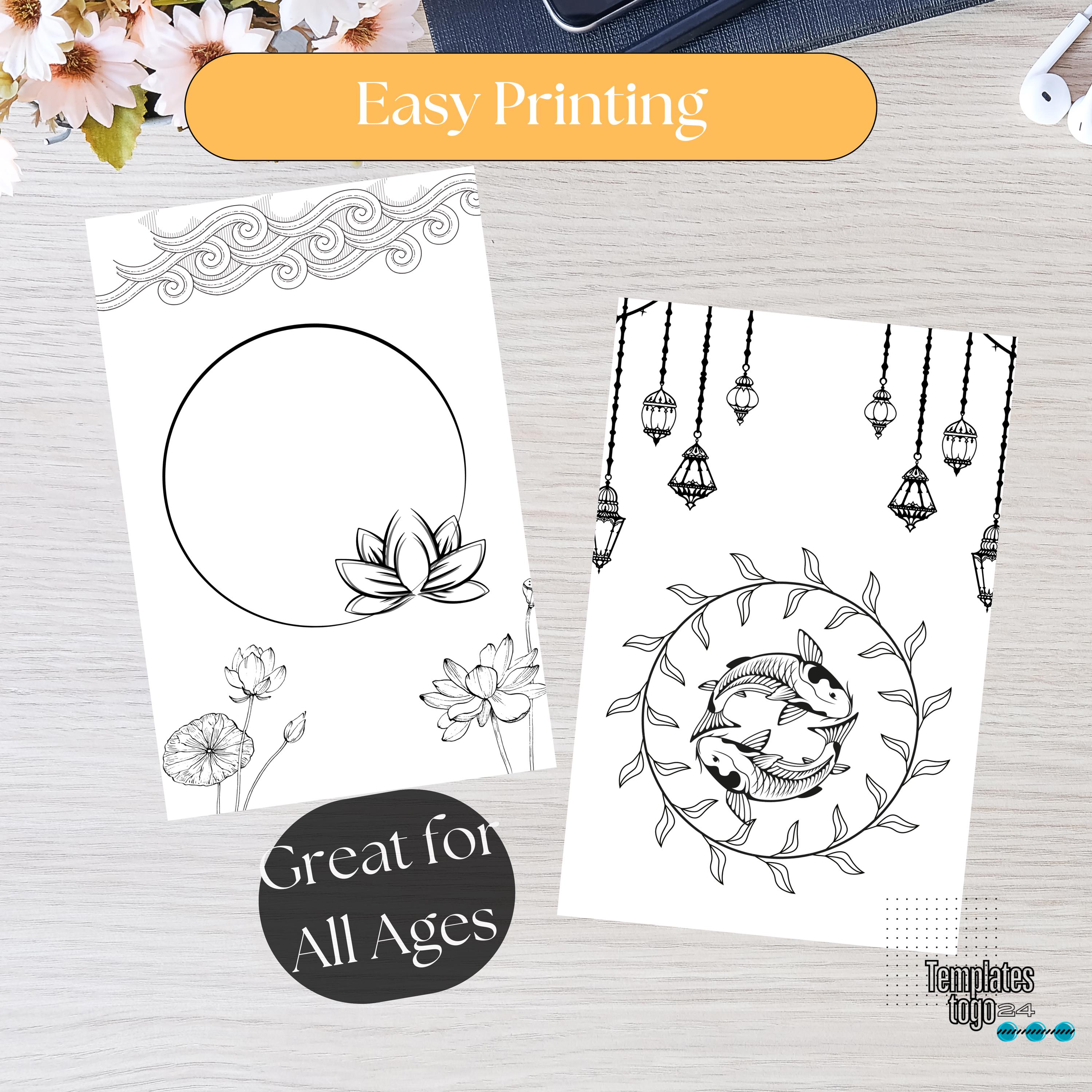 Journal Covers- Printable Journal Covers- Oriental Themed Journal ...