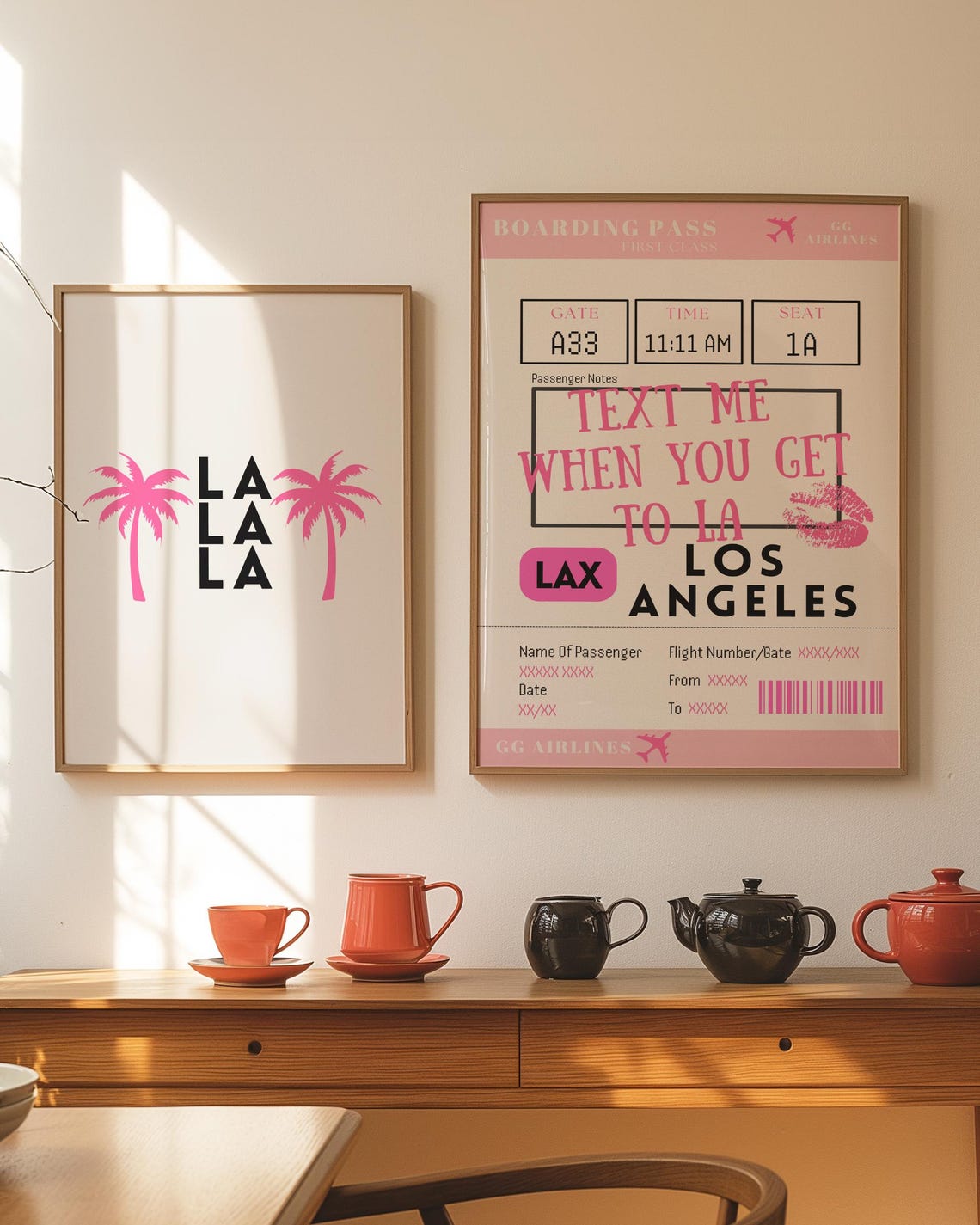 Trendy Los Angeles Poster Set, Text Me When You, Los Angeles Print ...