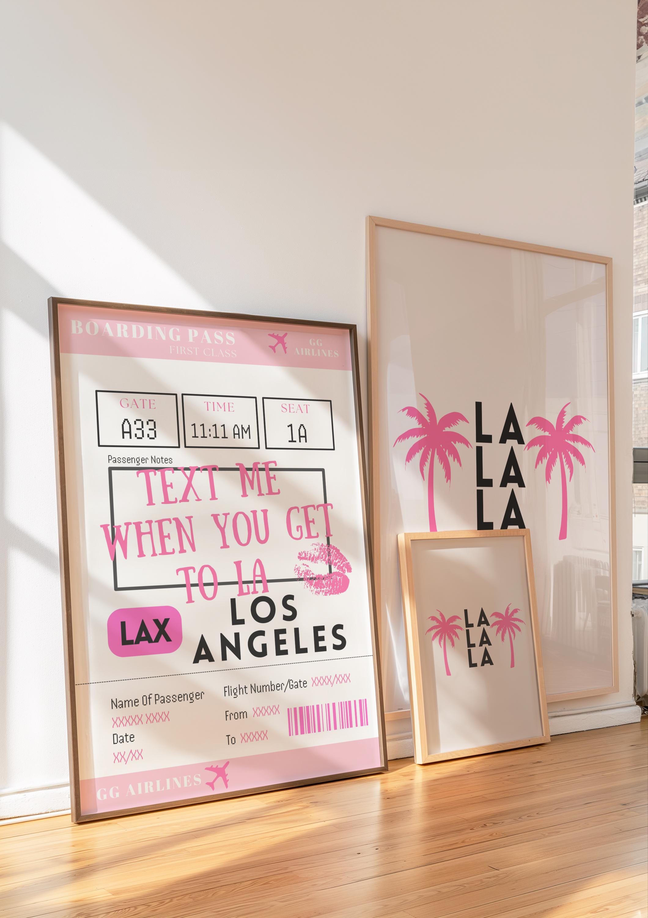 Trendy Los Angeles Poster Set, Text Me When You, Los Angeles Print ...