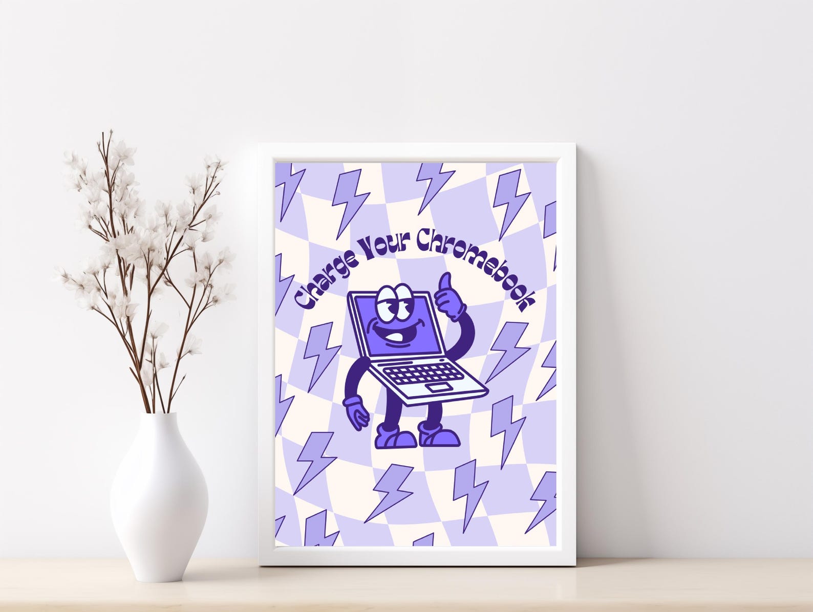 Charge Your Chromebook Retro Classroom Poster, Bulletin Board Kit ...