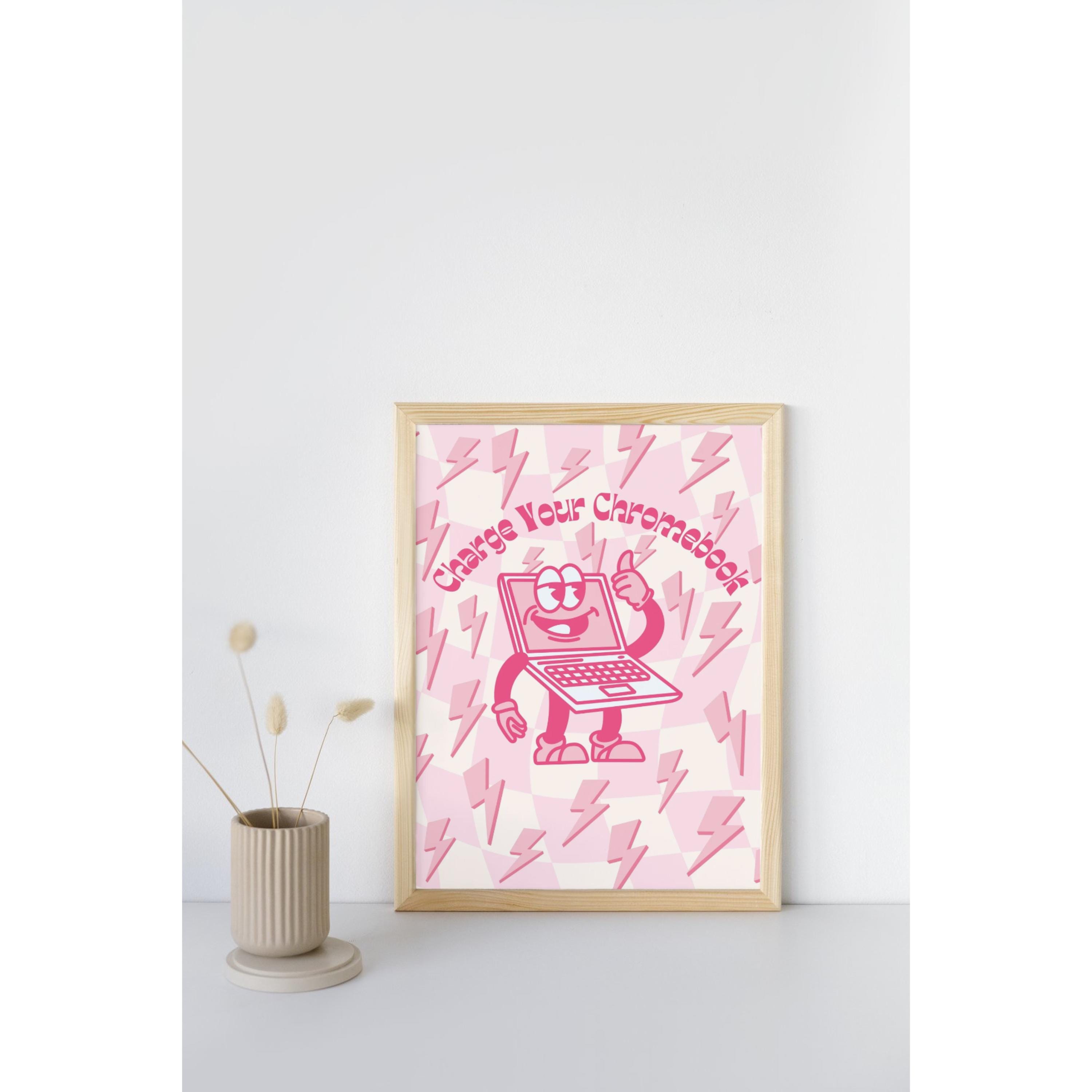 Charge Your Chromebook Retro Classroom Poster, Bulletin Board Kit ...