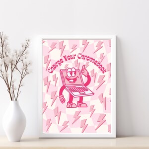 Charge Your Chromebook Retro Classroom Poster, Bulletin Board Kit ...